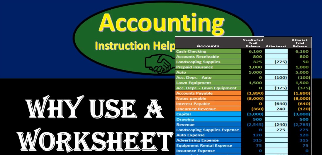 Why Use a Worksheet in Adjusting Process 3.5 - Accounting Instruction ...
